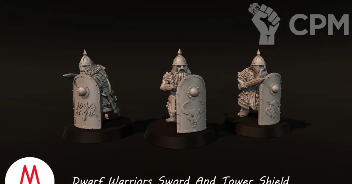 Dwarf Warriors with Swords and Tower Shields - The Lord of the Rings ...