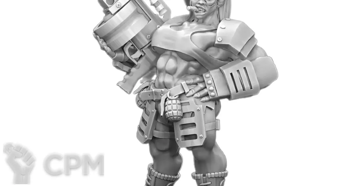 Astra Militarum – Female Ogryn w Ripper gun v2 - Свободный Рынок Миниатюр