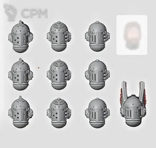Dark Angel Heresy Helmet x 10 - купить от 3Д печать миниатюр по цене ...