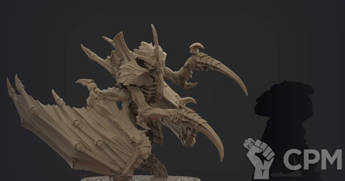 Winged Tyranid Prime (copy GW) / Крылатый Тиранид Прайм (копия GW, база ...