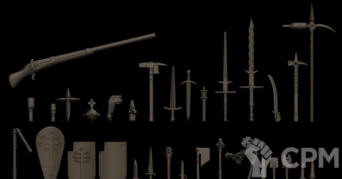 TRENCH CRUSADE. Church Weapons. Church weapons. - Свободный Рынок Миниатюр